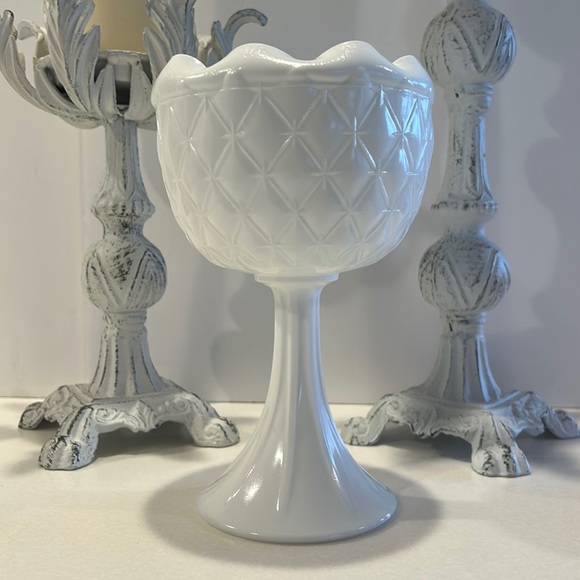 Source Unknown | Accents | Vintage Indiana Milk Glass W Quilted Pattern ...